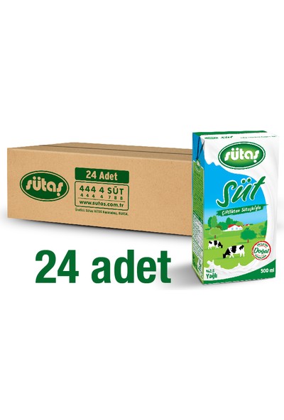 Sütaş Süt %2,5 Yağlı 500 ml x 24