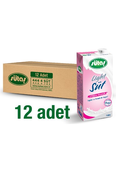 Sütaş Süt Lıght 1 Lt x 12