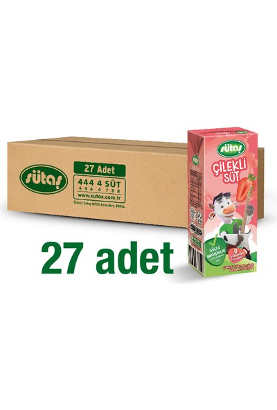 Sütaş Süt Çilekli 200 ml x 27