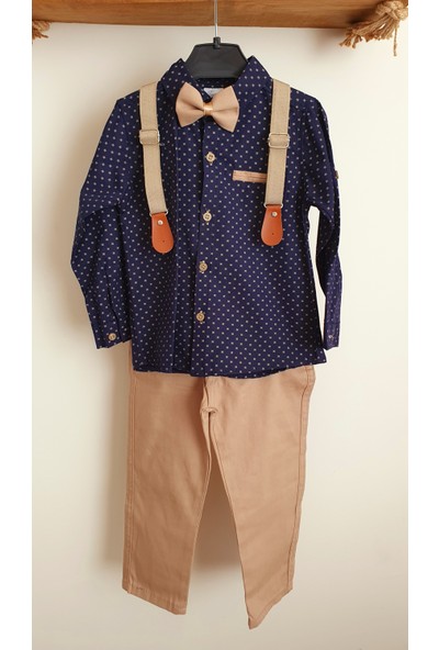 Teryy Erkek Çocuk Bebek Papyonlu Askılı Gömlek Pantolon 2'li Erkek Çocuk / Bebek Takımı Teryy Erkek Çocuk Bebek Papyonlu Askılı Gömlek Pantolon 2'li Erkek Çocuk / Bebek Takımı