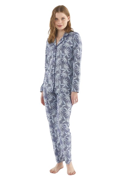 Mod Collection Kadın Gömlek Yaka Pijama Takım 3803
