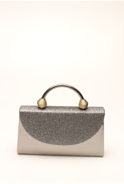 Rovigo Platin Ayna Simli Kadın Çanta