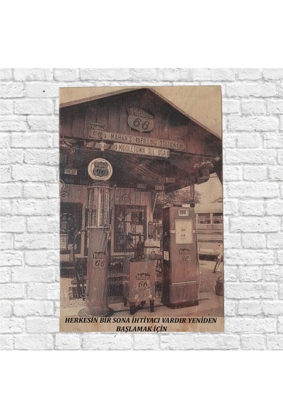 Veraart Ahşap Fotoğraf Baskı ROUTE66 6 Veraart Ahşap Fotoğraf Baskı ROUTE66 6