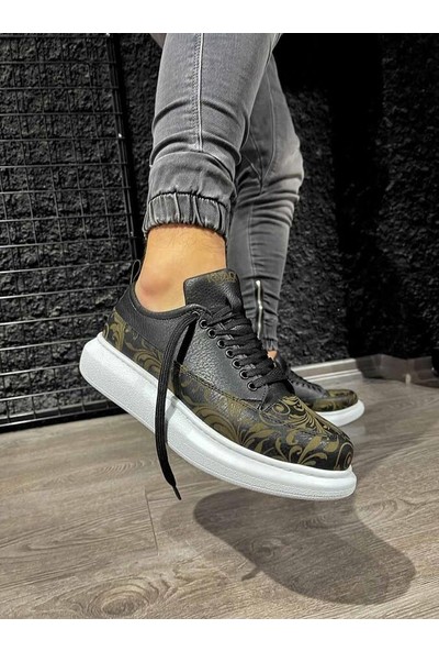 Pabucmarketi Erkek Ayakkabı Sneakers Siyah (Beyaz Taban) Pabucmarketi Erkek Ayakkabı Sneakers Siyah (Beyaz Taban)