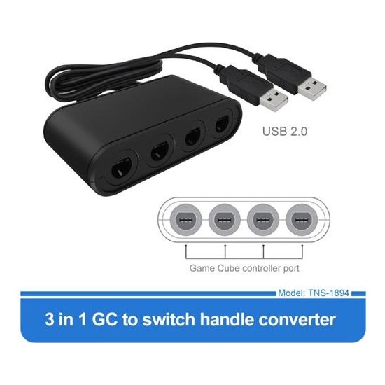 3 In 1 4 Port Gc Kolu Wiiu / Pc / Anahtarı Dönüştürücü Adaptörü Pc ...