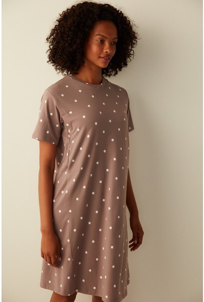 Penti Gri Penti Mama Cinnamon Dots Elbise