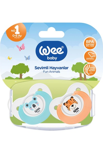 Wee Baby 319 2 Li Sevimli Hayvanlar Emzik No:1 -0+6 Ay(Mavi-Turuncu) Wee Baby 319 2 Li Sevimli Hayvanlar Emzik No:1 -0+6 Ay(Mavi-Turuncu)