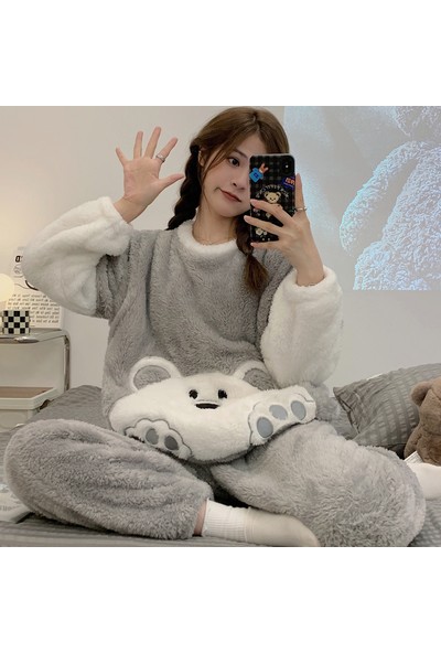 Muzi Prenses Yaka Kadife Ev Giysileri Kore Versiyon Pijama Takımı (Yurt Dışından) Muzi Prenses Yaka Kadife Ev Giysileri Kore Versiyon Pijama Takımı (Yurt Dışından)