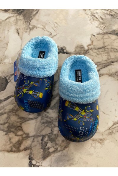 Gezer Erkek Çocuk Kürklü Ev Terliği