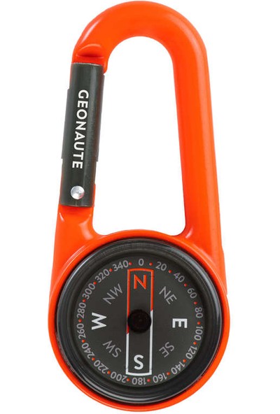 Karabinalı Pusula - Karabina Kulplu Alüminyum Pusula Kan Portakal