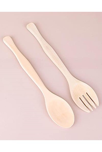 EKS Ticaret Ahşap Servis Kaşığı 2'li Set