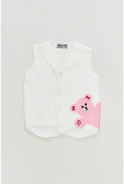 Ayıcıklı Unisex Örgülü Çocuk Yelek