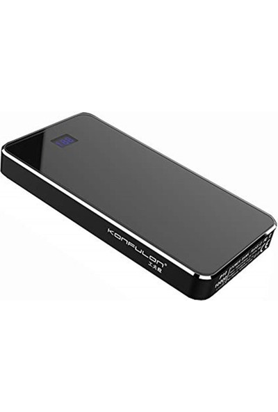Konfulon P10 Powerbank 10000 Mah Çift USB Dc 5V / 2.1A LED Göstergeli Siyah
