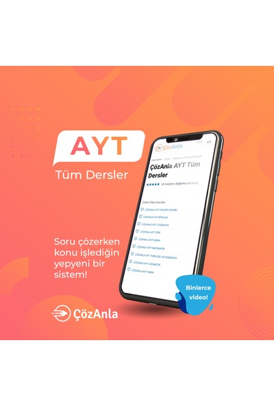Çözanla Ayt Tüm Dersler