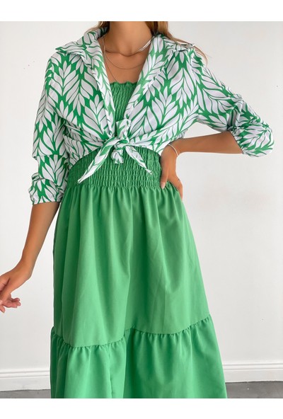 Rengamoda Gipeli Elbise Bolero Gömlek Ikili Takım (Renk Seçenekli) Rengamoda Gipeli Elbise Bolero Gömlek Ikili Takım (Renk Seçenekli)