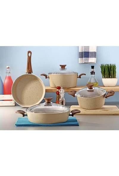 Solid 7 Parça Granit Tencere Seti