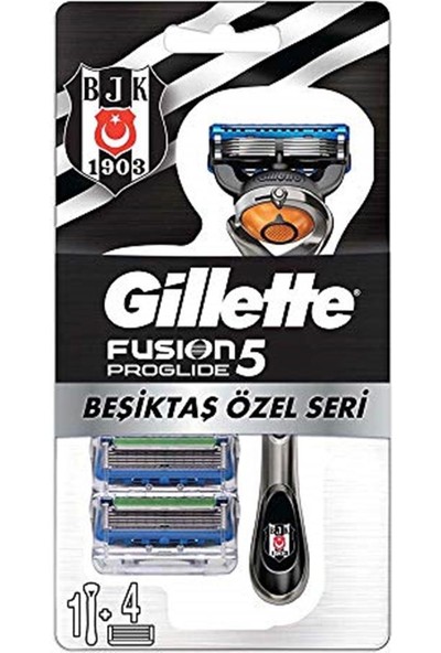 Gillette Fusion5 Proglide Tıraş Makinesi + Yedek Tıraş Bıçağı 4'lü Beşiktaş Özel Seri Gillette Fusion5 Proglide Tıraş Makinesi + Yedek Tıraş Bıçağı 4'lü Beşiktaş Özel Seri