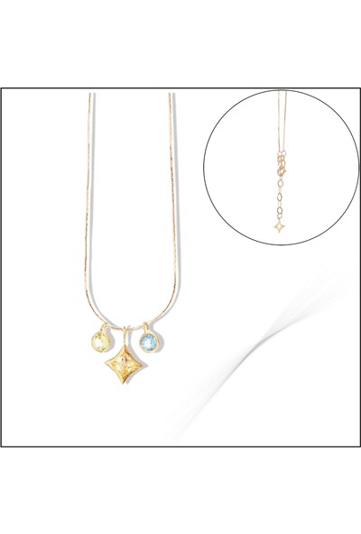 Pure Love Atelier Butterfly Effect Taşlı, Beyaz ve Yeşil Altın Kaplama Italyan Zincir Kolye Pure Love Atelier Butterfly Effect Taşlı, Beyaz ve Yeşil Altın Kaplama Italyan Zincir Kolye