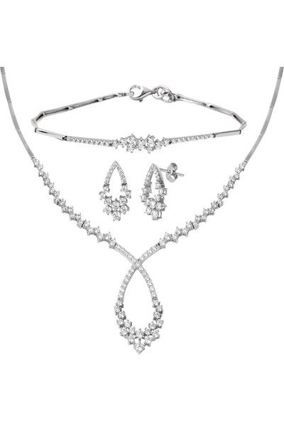 Bilezikci Paris 14 Ayar Beyaz Altın Set Takımı