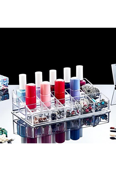 Evonox Şeffaf Akrilik 15 Gözlü Oje Düzenleyici, Akrilik Oje Standı Evonox Şeffaf Akrilik 15 Gözlü Oje Düzenleyici, Akrilik Oje Standı