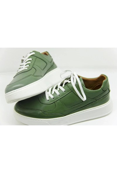 Erkek Sneaker Deri Ayakkabı (Yeşil)