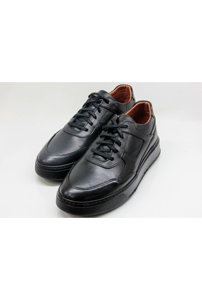 Erkek Deri Sneaker (Siyah)