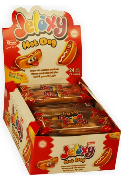 Elvan Jelaxy Hot Dog 20 gr 24 Adet (1 Kutu) Elvan Jelaxy Hot Dog 20 gr 24 Adet (1 Kutu)