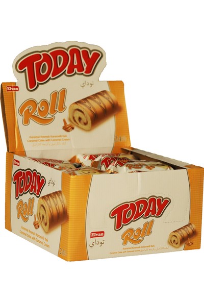 Elvan Today Swıss Roll Karamel Kek 35 gr 24 Adet (1 Kutu) Elvan Today Swıss Roll Karamel Kek 35 gr 24 Adet (1 Kutu)
