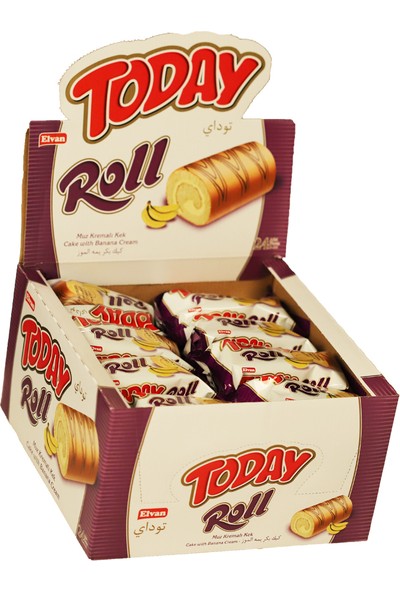 Elvan Today Swıss Roll Muz Kremalı Kek 35 gr 24 Adet (1 Kutu) Elvan Today Swıss Roll Muz Kremalı Kek 35 gr 24 Adet (1 Kutu)