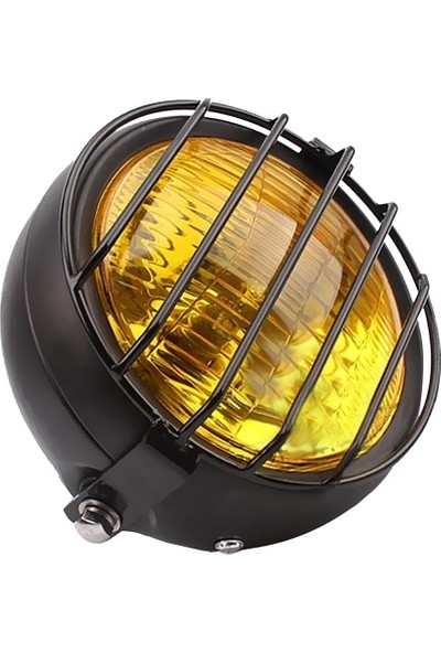 12V Motosiklet Retro Far Grill Kapak Gövdesi CG125 GN125 Sarı 12V Motosiklet Retro Far Grill Kapak Gövdesi CG125 GN125 Sarı