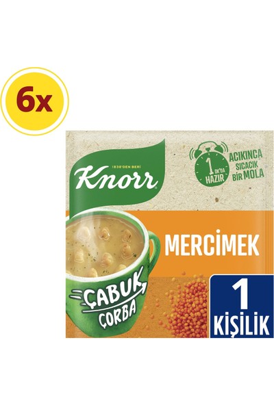 Knorr Çabuk Çorba Serisi Mercimek 6 x 22 gr Knorr Çabuk Çorba Serisi Mercimek 6 x 22 gr