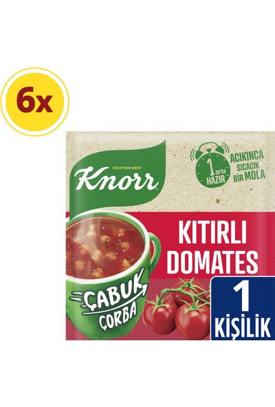 Knorr Çabuk Çorba Serisi Kıtırlı Domates Çorbası 6 x 22 gr Knorr Çabuk Çorba Serisi Kıtırlı Domates Çorbası 6 x 22 gr
