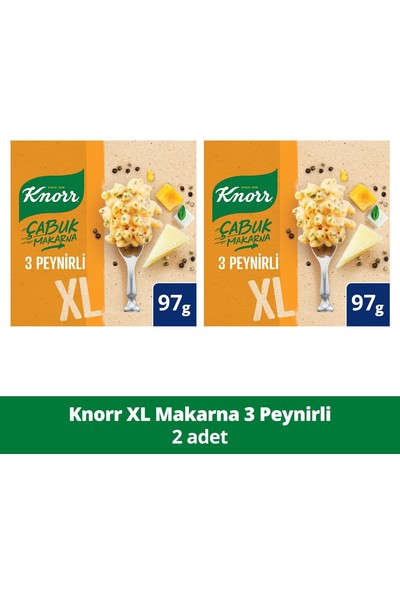 Knorr Çabuk Makarna Xl 3 Peynirli 97 gr x 2 Adet Knorr Çabuk Makarna Xl 3 Peynirli 97 gr x 2 Adet
