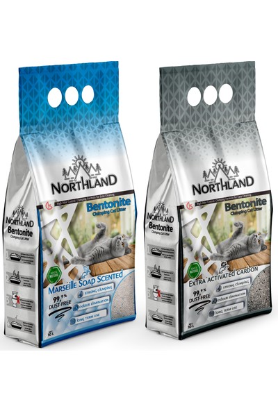 Northland Marsilya Sabunu Kokulu Ve Aktif Karbonlu Doğal Bentonit Kedi Kumu 10+10 lt Northland Marsilya Sabunu Kokulu Ve Aktif Karbonlu Doğal Bentonit Kedi Kumu 10+10 lt