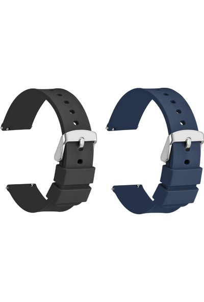 Trendburada Amazfit Gts Saat Uyumlu 20MM Siyah-Lacivert 2'li Set Silikon Saat Kordonu 2pckgms Trendburada Amazfit Gts Saat Uyumlu 20MM Siyah-Lacivert 2'li Set Silikon Saat Kordonu 2pckgms