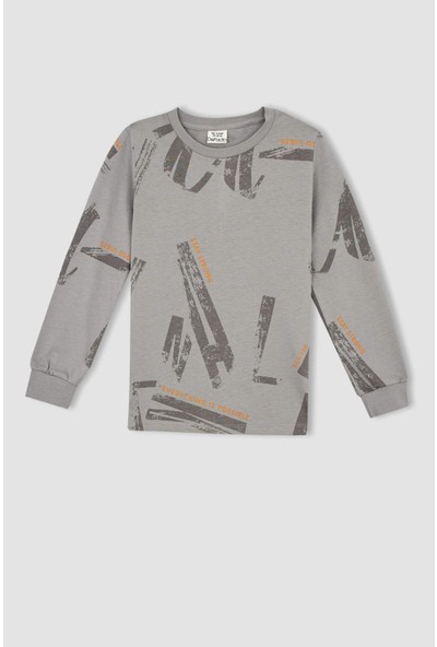 DeFacto Erkek Çocuk Regular Fit Bisiklet Yaka Uzun Kollu Penye Uzun Kollu TIŞÖRT Y0871A622AU