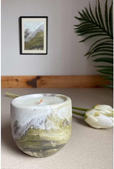 Just About Candles Mermer Desenli Beton Kapta Vegan Egzotik Kokulu Mum Just About Candles Mermer Desenli Beton Kapta Vegan Egzotik Kokulu Mum