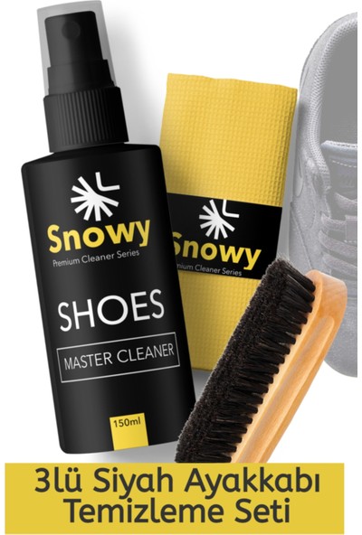 Shoes Temizleme Spreyi ile Fırça ve Finish Bezi 3lü Set