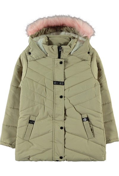 Civil Girls Kız Çocuk Kapüşonlu Mont 10-13 Yaş Bej