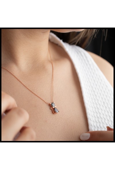 925 Ayar Gümüş Minimal Kedicik Kolye