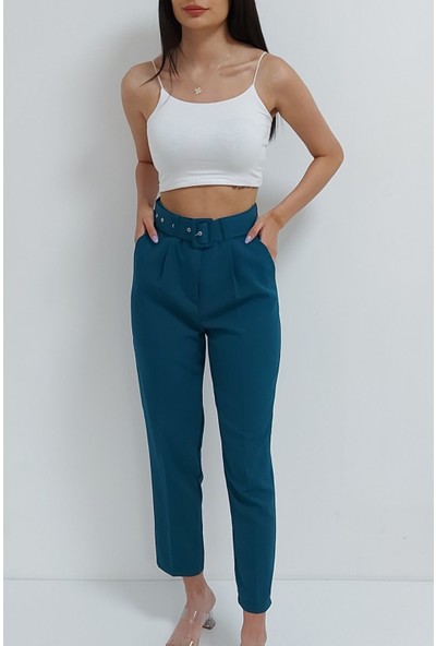 Atsy Kemerli Pantolon Zümrüt Yeşili