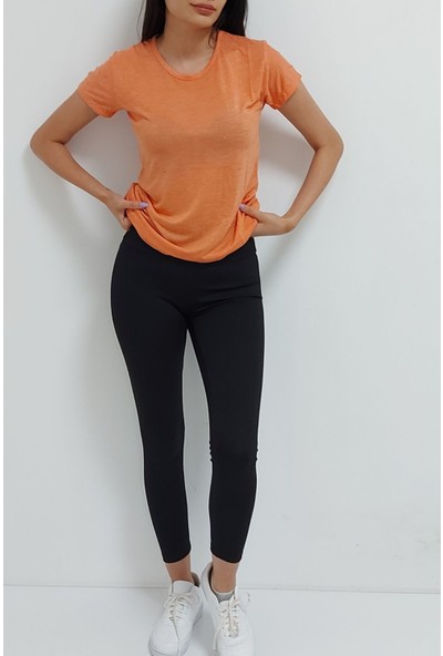 Atsy Simli Bisiklet Yaka Tişört Somon