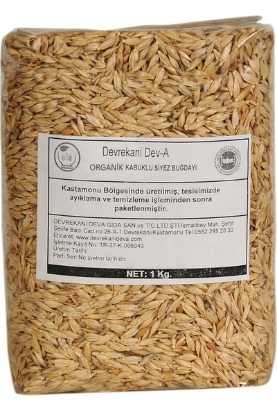 Devrekani Deva Gıda Organik Siyez Buğdayı (Kabuklu-Tohumluk) 1 kg Devrekani Deva Gıda Organik Siyez Buğdayı (Kabuklu-Tohumluk) 1 kg