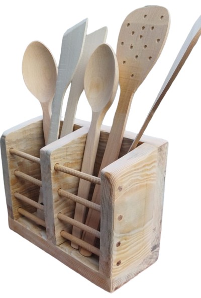 As-el Ticaret Ahşap Kaşıklık Mutfak Gereci 2 Gözlü