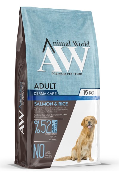Animal World Yetişkin Somonlu Pirinçli Köpek Maması 15 kg Animal World Yetişkin Somonlu Pirinçli Köpek Maması 15 kg