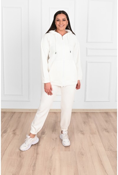 Koza Kadın Uzun Kollu Büyük Beden Eşofman Takımı 3484-23