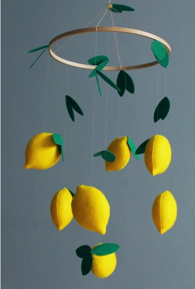 Keçeli Bebek Limon Temalı % 100 El Yapımı Bebek Beşik Süsü Dönence Keçeli Bebek Limon Temalı % 100 El Yapımı Bebek Beşik Süsü Dönence