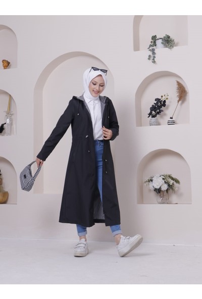 Neses Butik Çizgili Trenç Neses Butik Çizgili Trenç