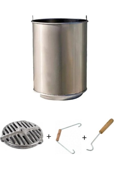 Askay Tabanı Düz Soba Kovası + Izgara + Çengel + Tutacak