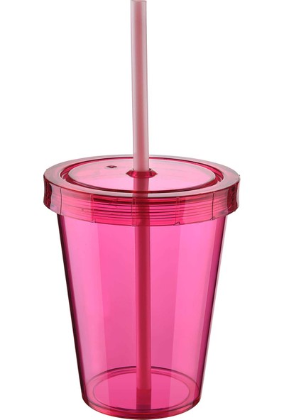Tuffex Şeffaf Sert Pipetli Kristal Kahve ve Meşrubat Bardağı 0,45 Lt - Pembe Tuffex Şeffaf Sert Pipetli Kristal Kahve ve Meşrubat Bardağı 0,45 Lt - Pembe